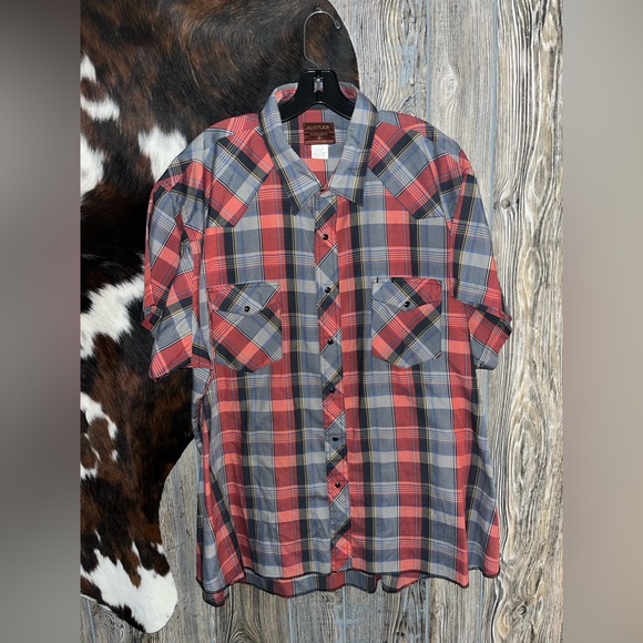 Rustler | Shirts | Rustler Mens Size 2xl Red And Gray Plaid Pearl Snap ...